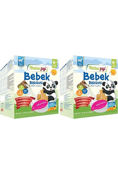 Naturpy 2'li Organik Tam Buğday Unlu Keçi Sütlü Bebek Bisküvisi 300 G + 100 G Naturpy 2'li Organik Tam Buğday Unlu Keçi Sütlü Bebek Bisküvisi 300 G + 100 G