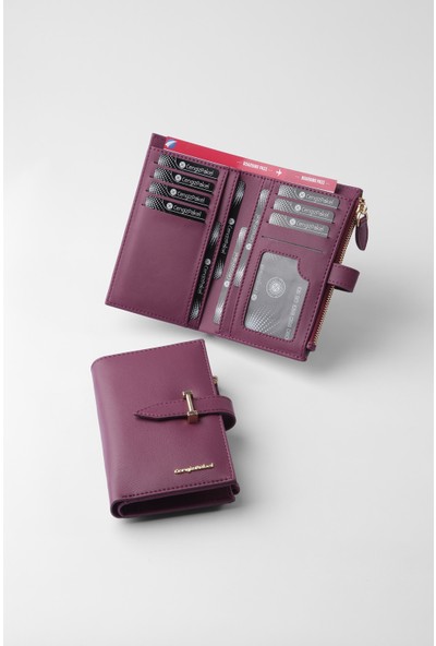 Cengiz Pakel Kadın Cüzdan 65274 Mürdüm