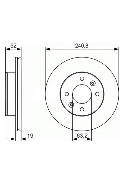 Bosch Fren Diski [4D 241Mm] Accent II 1.3 1.5 00 G4Ea