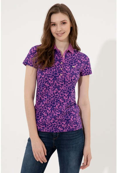 U.S. Polo Assn. Bayan Menekşe T Shirt 50248962-VR037 U.S. Polo Assn. Bayan Menekşe T Shirt 50248962-VR037