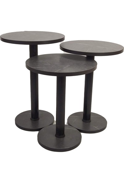 Zigon Sehpa 3'lü Ahşap Ayak