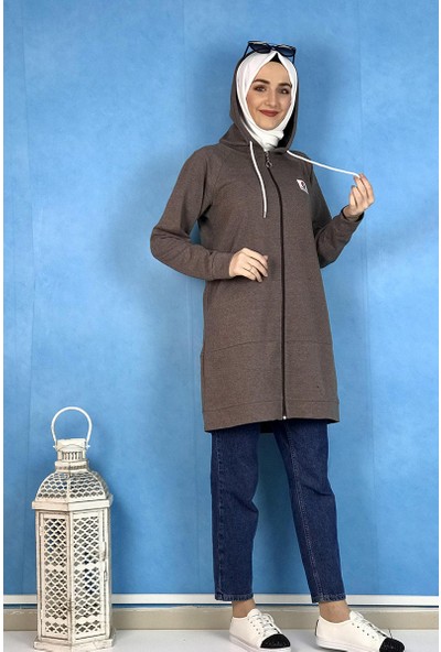 Sinelay Moda Çizgi Fermuarlı Kap Kahve Sinelay Moda Çizgi Fermuarlı Kap Kahve