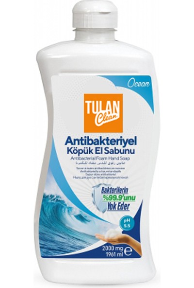 Tulan Clean Köpük Sabun Ocean 2000 Ml Premium Tulan Clean Köpük Sabun Ocean 2000 Ml Premium