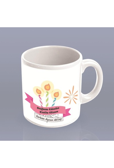 Banimu Mum Işığı Isme Özel Doğum Günü Kupa Bardak