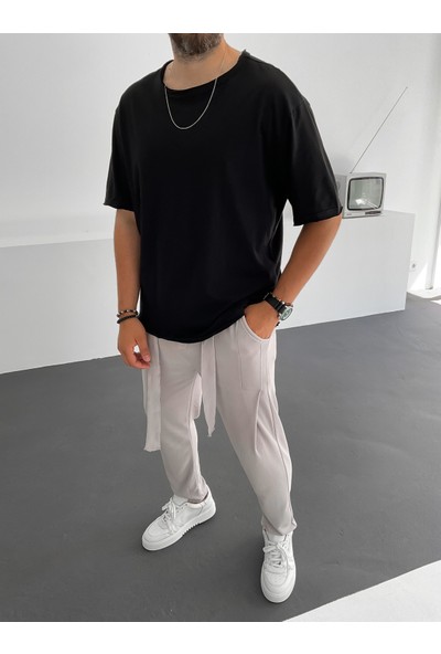 Siyah Pis Yaka Basic T-Shirt C-818