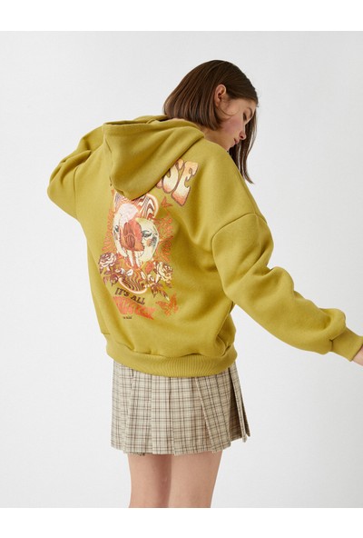 Koton Printed Sweatshirt Hooded Koton Printed Sweatshirt Hooded