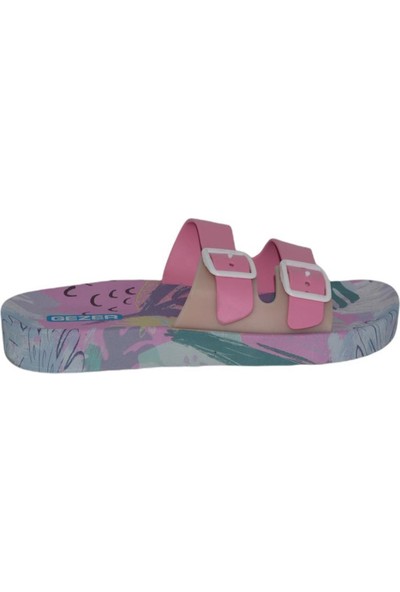 Gezer Deren Pembe Kaydırmaz Taban Plaj Havuz Banyo Kadın Terlik