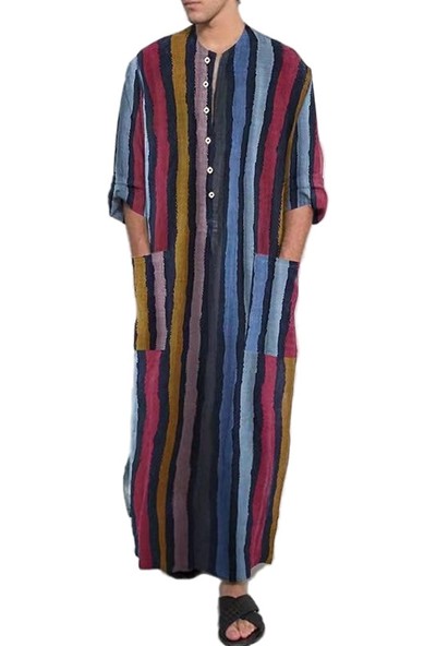 Janae Düz Renk Uzun Erkek Hac Kıyafeti - Mavi (Yurt Dışından) Janae Düz Renk Uzun Erkek Hac Kıyafeti - Mavi (Yurt Dışından)