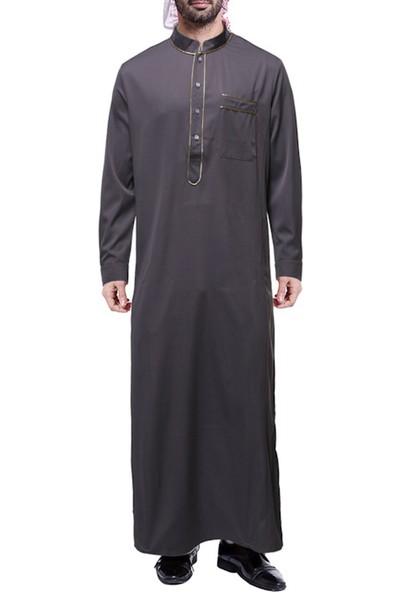 Janae Düz Renk Uzun Erkek Hac Kıyafeti - Gri (Yurt Dışından) Janae Düz Renk Uzun Erkek Hac Kıyafeti - Gri (Yurt Dışından)