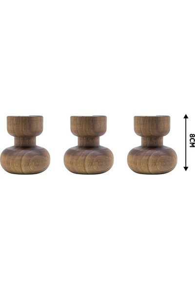Ahşapcım Koleksiyon Doğal Ahşap 3'lü Mumluk Ahşapcım Koleksiyon Doğal Ahşap 3'lü Mumluk