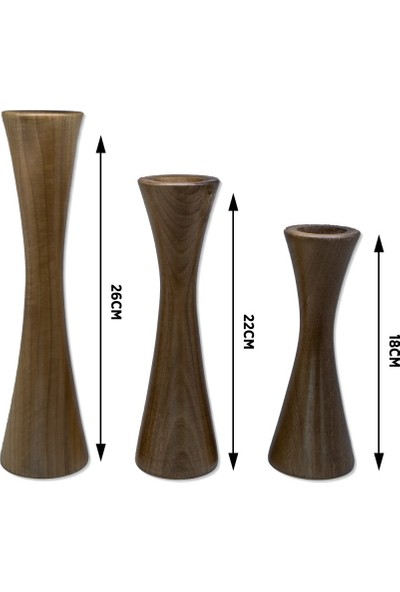 Ahşapcım Ahsapcım Koleksiyon Doğal Ahşap 3'lü Mumluk Ahşapcım Ahsapcım Koleksiyon Doğal Ahşap 3'lü Mumluk
