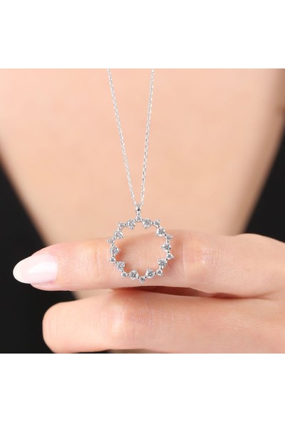 Toybustog Pırlanta Montür Işıltı Büyüsü Gümüş Kolye