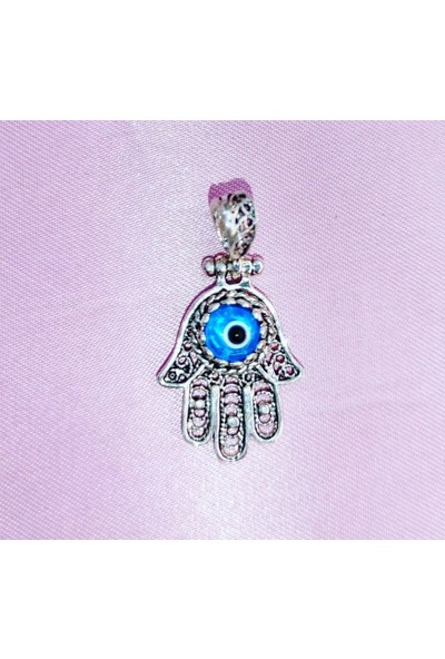 Oriental Mardin-Midyat Işi Nazarlık Telkari Fatma'nın Eli Gümüş Kolye Ucu Oriental Mardin-Midyat Işi Nazarlık Telkari Fatma'nın Eli Gümüş Kolye Ucu