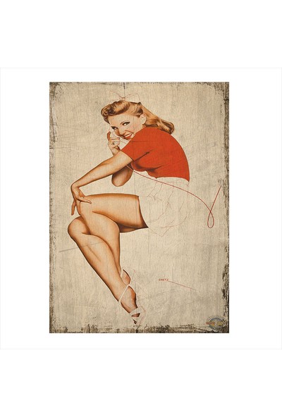 Tablomega Telefonla Konuşan Pin Up Kızı Art Mdf Poster Tablomega Telefonla Konuşan Pin Up Kızı Art Mdf Poster