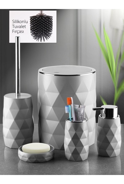 MasterHome Akrilik Lüx Kırılmaz Paslanmaz Krom 5 Parça Banyo Seti Gri MasterHome Akrilik Lüx Kırılmaz Paslanmaz Krom 5 Parça Banyo Seti Gri