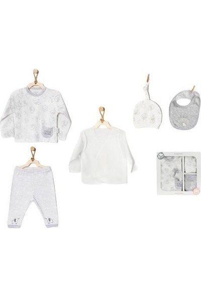 Andywawa AC22170 I Love My Mummy And Daddy 5 Parça Yenidoğan Hastane Çıkışı Grey Melange Andywawa AC22170 I Love My Mummy And Daddy 5 Parça Yenidoğan Hastane Çıkışı Grey Melange