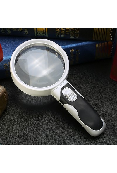 Ykd Store LED Işık Okuma Onarımı ile El Tipi 10 Kat Büyüteç Beyaz (Yurt Dışından)