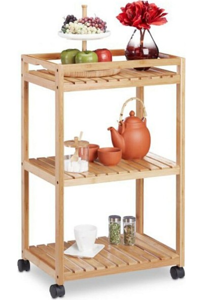 Mira Ahşap Tekerlekli Ahşap Servis Arabası Masa Çiçeklik Mira Ahşap Tekerlekli Ahşap Servis Arabası Masa Çiçeklik