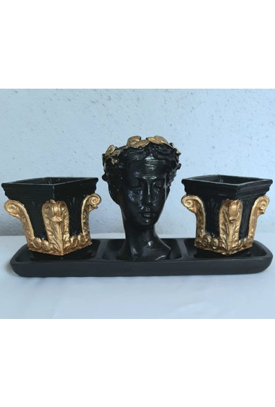 Tzcn Helen Beton Saksı 4'lü Set (Helen + 2 Kare Sütun Saksı) Siyah Tzcn Helen Beton Saksı 4'lü Set (Helen + 2 Kare Sütun Saksı) Siyah