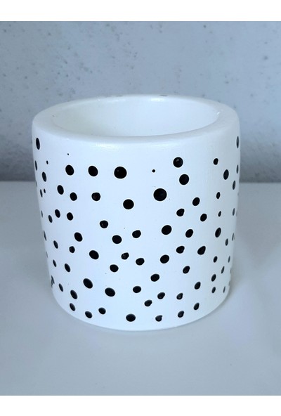 Tzcn Silindir Beton Saksı Siyah Noktalı Tzcn Silindir Beton Saksı Siyah Noktalı