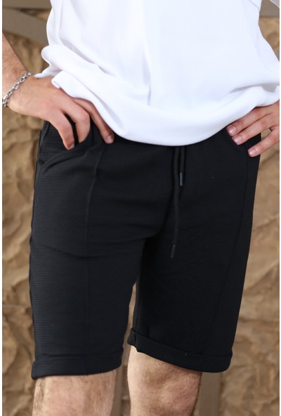 Anlaşspor Erkek Siyah Fitilli Flato Cepli Şort 9953-01 Anlaşspor Erkek Siyah Fitilli Flato Cepli Şort 9953-01