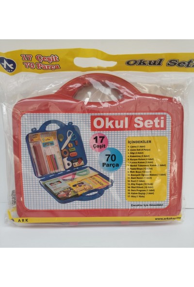 Ark Çantalı Okul-Boyama Seti-18 Çeşit 94 Parça Kırmızı Ark Çantalı Okul-Boyama Seti-18 Çeşit 94 Parça Kırmızı