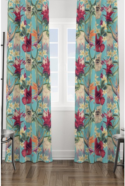 Dijital Baskılı Tek Taraflı Dekoratif Fon Perdesi