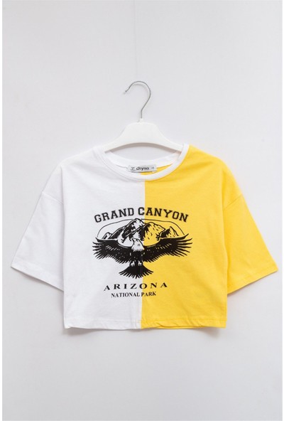 Giysa Grand Canyon Baskılı Pamuklu Sarı Kız T-Shirt Giysa Grand Canyon Baskılı Pamuklu Sarı Kız T-Shirt