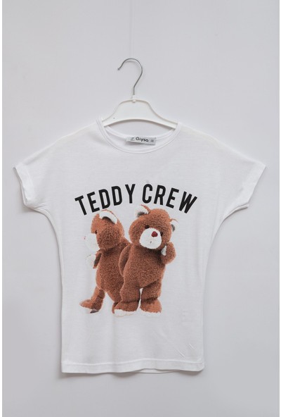 Giysa Teddy Crew Baskılı Pamuklu Beyaz T-Shirt Giysa Teddy Crew Baskılı Pamuklu Beyaz T-Shirt