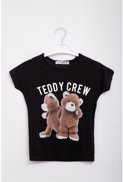 Giysa Teddy Crew Baskılı Pamuklu Siyah T-Shirt Giysa Teddy Crew Baskılı Pamuklu Siyah T-Shirt