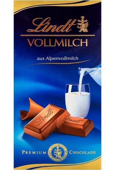 Lindt Vollmilch Bar Sütlü Premium Chocolate 100 gr
