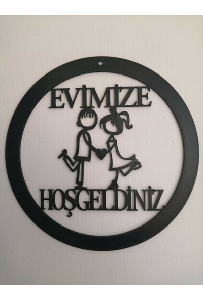 Monalika Evimize Hoşgeldiniz Kapı Süsü Ahşap Duvar Dekor