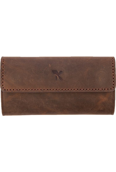 Karali Deri Karalı Hakiki Deri Unisex Örgülü Portföy Cüzdan Crazy Kahve BC406-02 Karali Deri Karalı Hakiki Deri Unisex Örgülü Portföy Cüzdan Crazy Kahve BC406-02