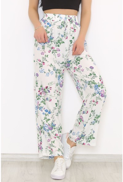 Desenli Pantolon Beyazyeşil - 211084.1247.