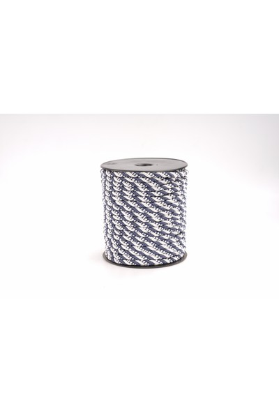 Mefaks Tekstil 10 mm 50 Metre Kordon Ip- Laciverte Beyaz Mefaks Tekstil 10 mm 50 Metre Kordon Ip- Laciverte Beyaz