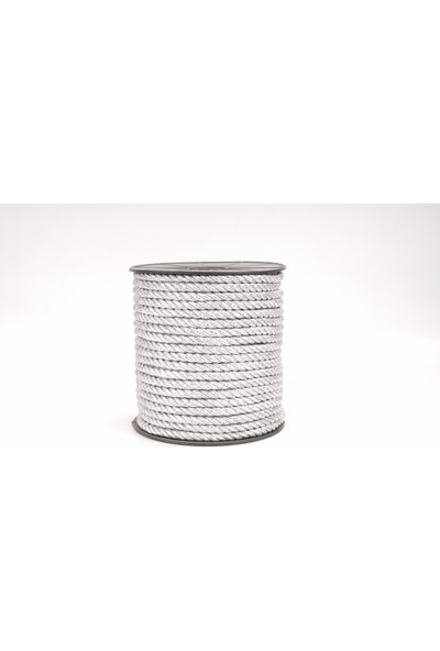 Mefaks Tekstil 10 mm 50 Metre Kordon Ip - Gümüş Sim Mefaks Tekstil 10 mm 50 Metre Kordon Ip - Gümüş Sim
