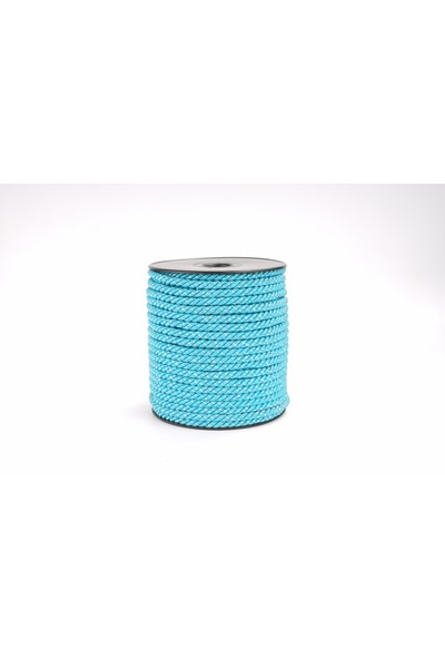 Mefaks Tekstil 10 mm 50Metre Kordon Ip-Turkuaz Gümüş Simli Mefaks Tekstil 10 mm 50Metre Kordon Ip-Turkuaz Gümüş Simli
