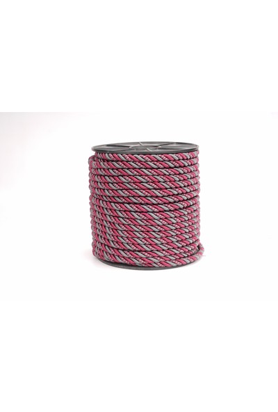 Mefaks Tekstil 10 mm 50 Metre Kordon Ip - Bordo/antrasit Mefaks Tekstil 10 mm 50 Metre Kordon Ip - Bordo/antrasit