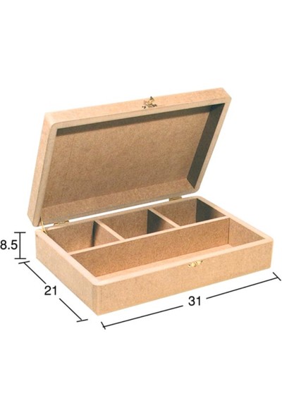 Alife KU242 4 Bölmeli Dikiş Kutusu, Boyasız Mdf Kutu Alife KU242 4 Bölmeli Dikiş Kutusu, Boyasız Mdf Kutu