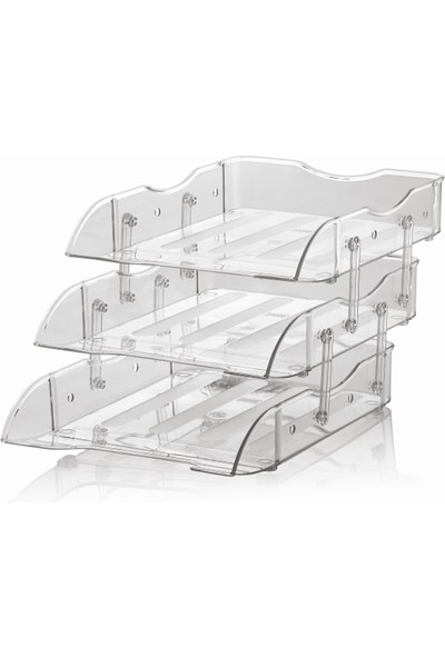 Cassa 8808 Hareketli Evrak Rafı 3 Katlı Şeffaf Cassa 8808 Hareketli Evrak Rafı 3 Katlı Şeffaf