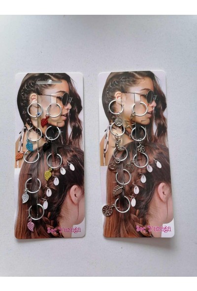 Enhavalı Saç Yüzüğü 2 Kartela 16 Adet Model4 Enhavalı Saç Yüzüğü 2 Kartela 16 Adet Model4