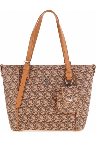 Ççs London Monogrom Mini Cüzdanlı Kadın Kol Çantası