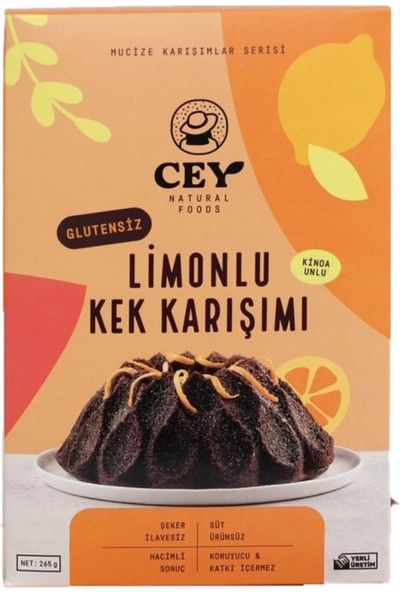 Cey Natural Kinoa Unlu Limonlu Kek Karışımı 265 gr Cey Natural Kinoa Unlu Limonlu Kek Karışımı 265 gr