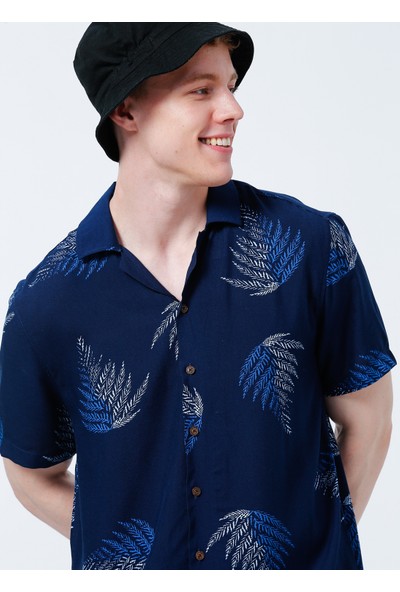 Limon Kısa Kollu Gömlek, 2xl, Lacivert