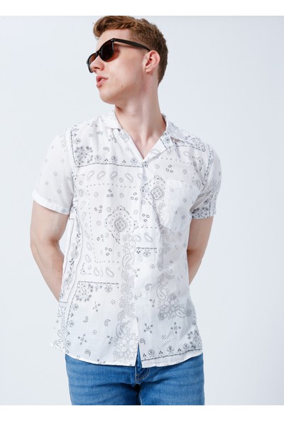 Aeropostale Kısa Kollu Gömle, 2xl, Beyaz