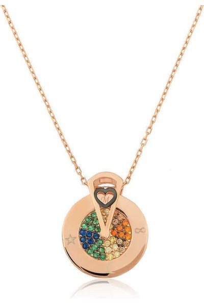 Gumush Gümüş Aşk Çarkı Bayan Kolye