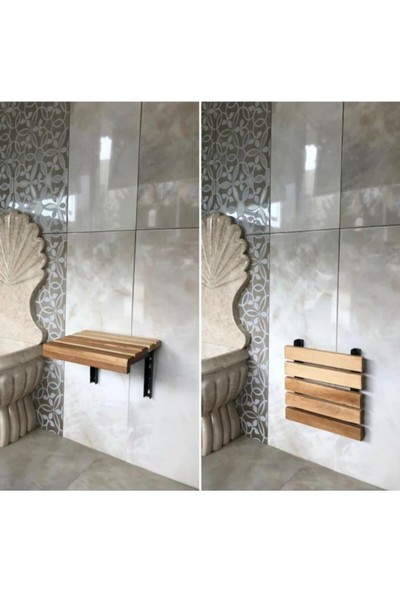 Sepetlesene Pratik Duvara Monte Katlanabilir Ahşap Duş Oturağı Banyo Taburesi Meşe Rengi Sepetlesene Pratik Duvara Monte Katlanabilir Ahşap Duş Oturağı Banyo Taburesi Meşe Rengi