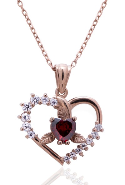 By Evren Musti Kırmızı Kalp Kolye