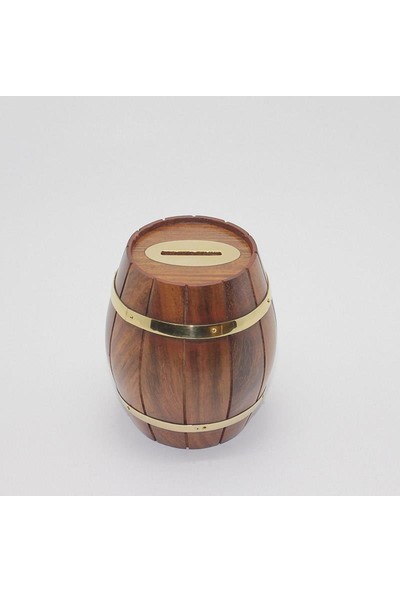 NVZ Ağaç Fıçı Kumbara Masa Dekor Üzeri Gerçek Pirinç 12 cm Hediyelik NVZ Ağaç Fıçı Kumbara Masa Dekor Üzeri Gerçek Pirinç 12 cm Hediyelik