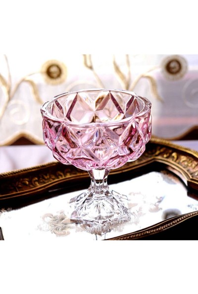 Wow Art Lüks Ayaklı Cam Kase, Şekerlik, Lokumluk Büyük Boy Pembe Wow Art Lüks Ayaklı Cam Kase, Şekerlik, Lokumluk Büyük Boy Pembe
